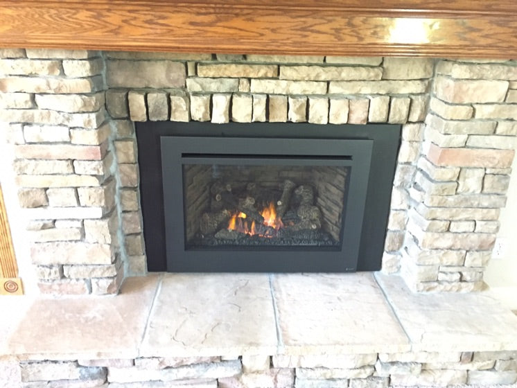 Gas Fireplace Insert into Wood Fireplace – Custom Fireside