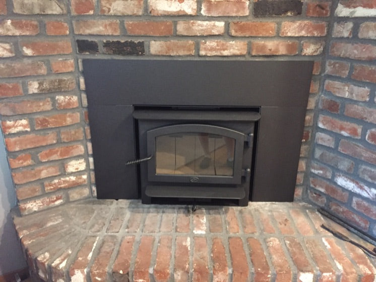 Wood Insert Installed in Fireplace – Custom Fireside